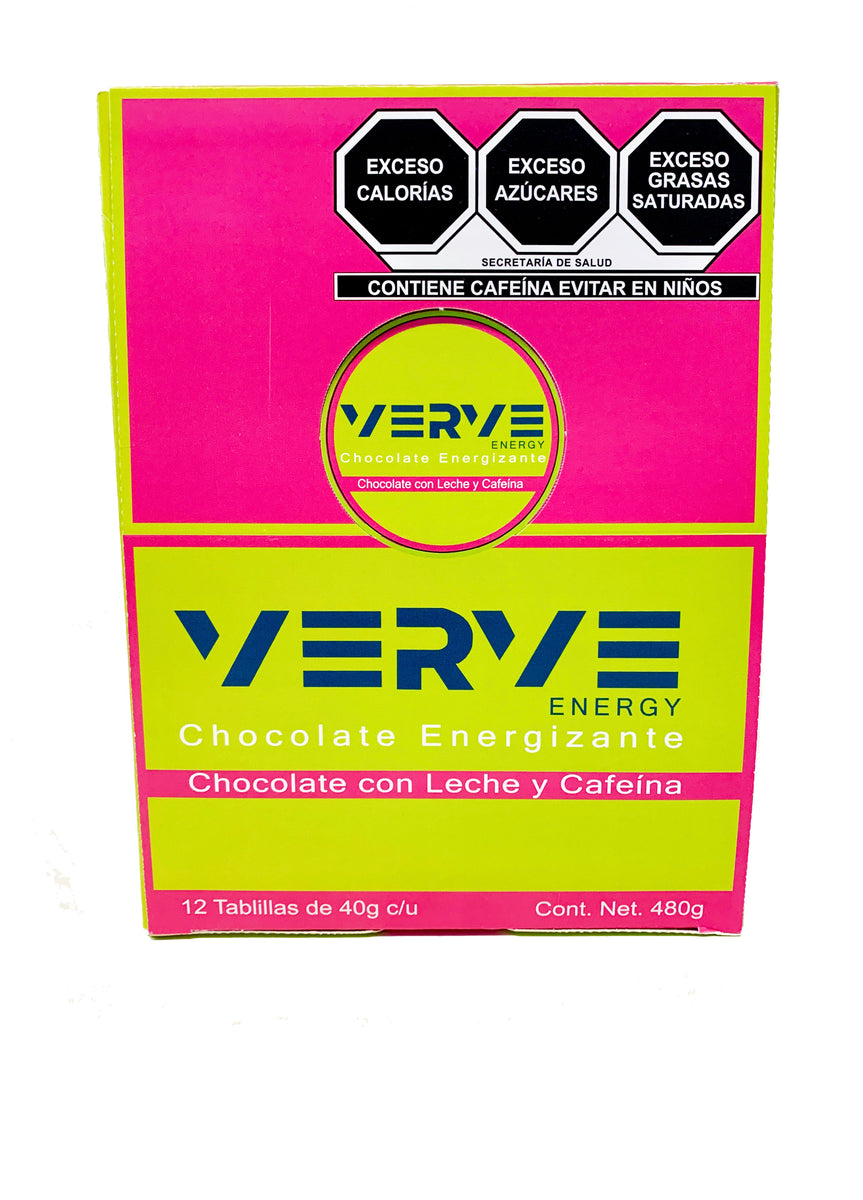 Verve Energy: Chocolate con Leche y Cafeína (12 Piezas) – VERVE ENERGY